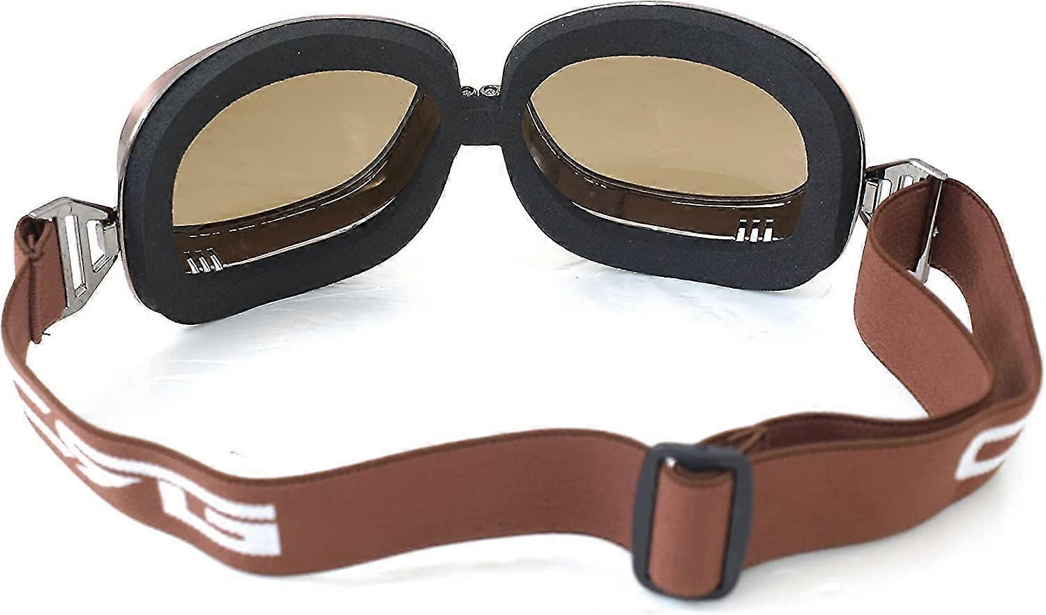 Vintage Aviator Pilot Style Motorcycle Goggles Cruiser Scooter Goggle ...