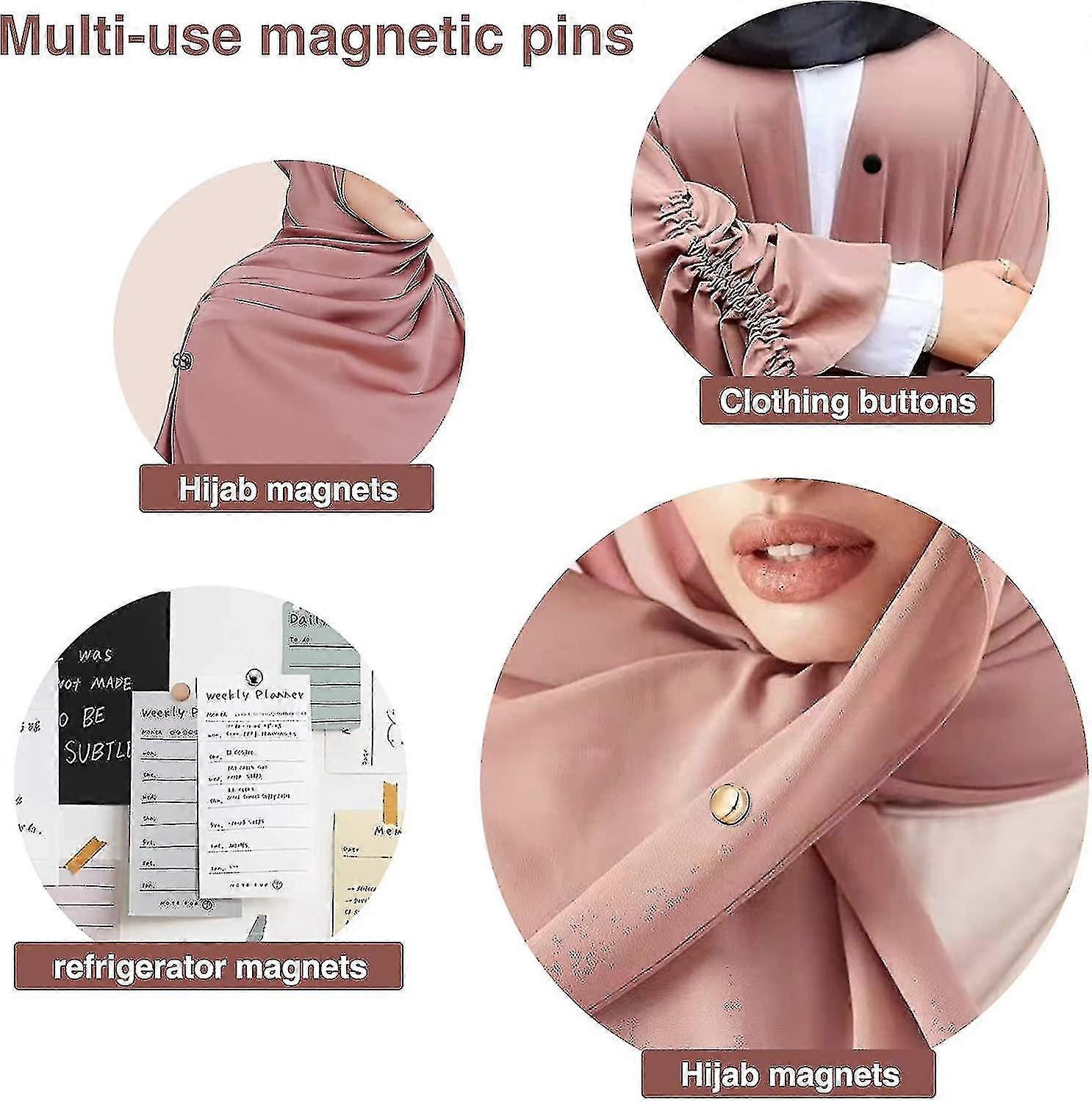 8 Pcs Hijab Magnetic Pins, No-snag Multi-use Hijab Magnets, Multi-use ...