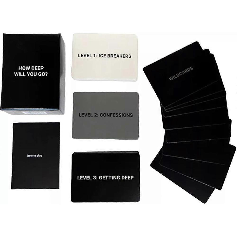How Deep Will You Go? Questions Card Game, Deep Conversation Cards Game ...