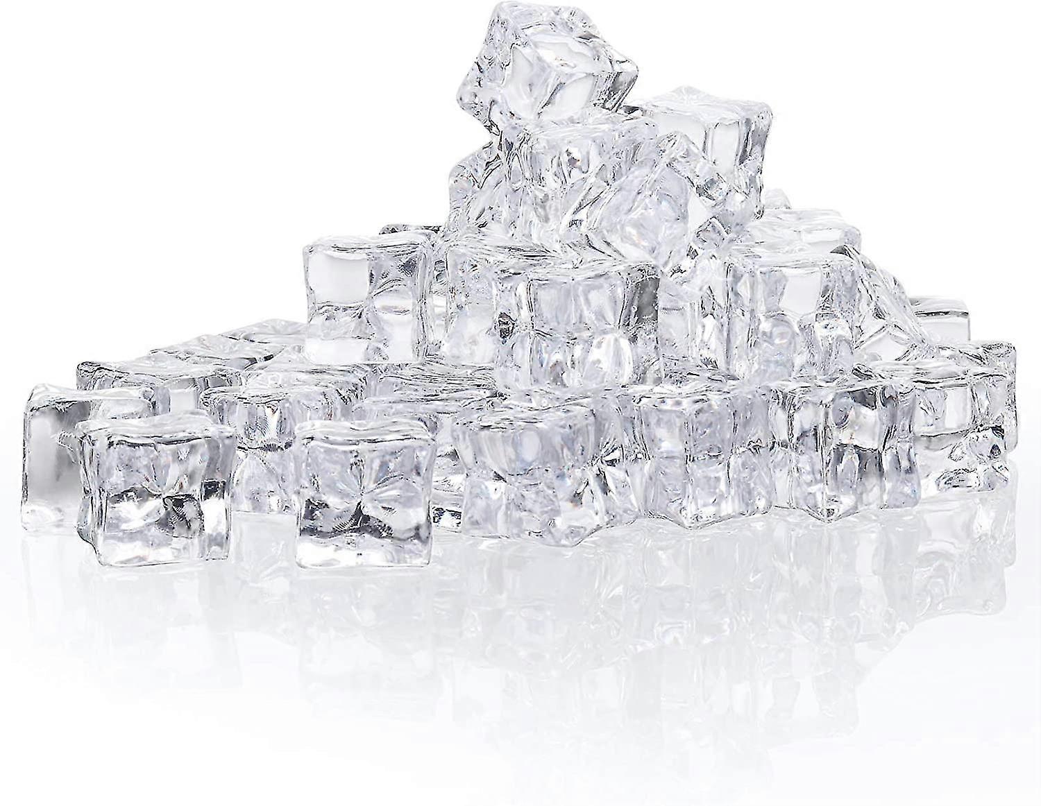 Clear Acrylic Fake Ice Cubes, 50 Pcs Acsergery Fake Artificial Acrylic ...