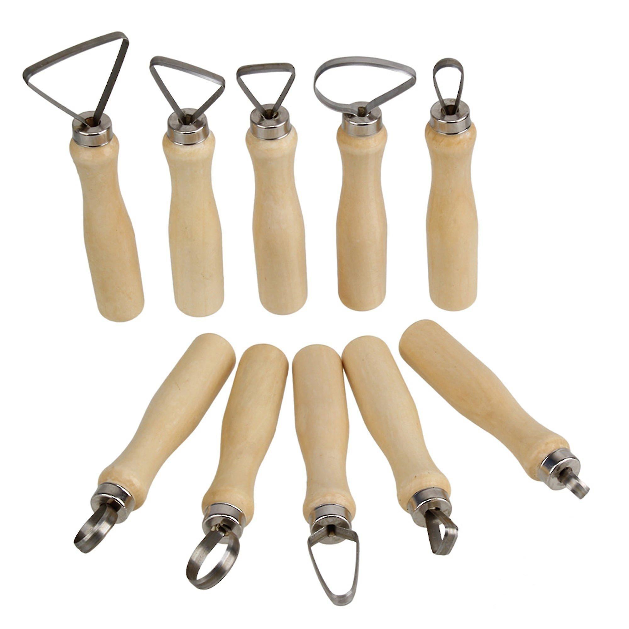 Ceramic pottery glazes set of 10 ribbon sculpture cutter clay carving ...