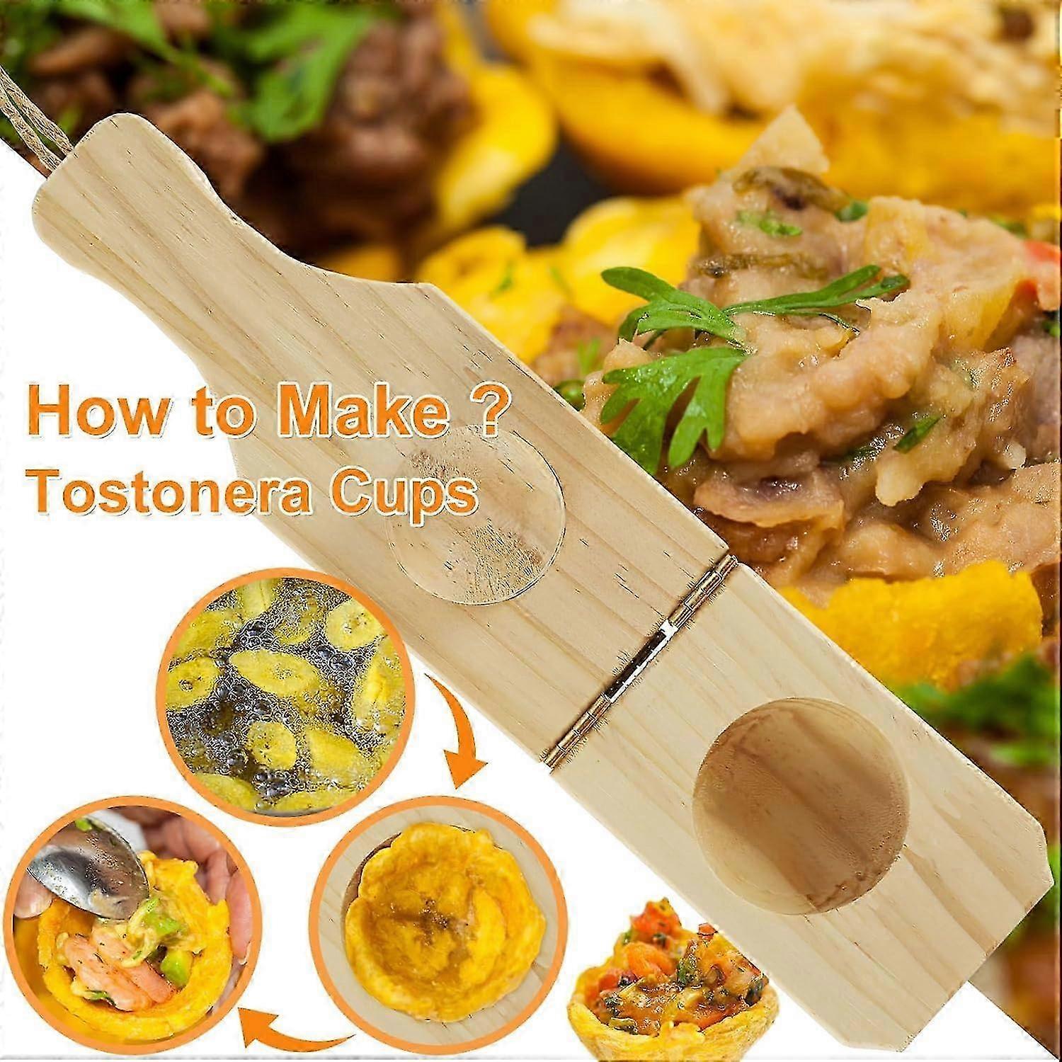 Wooden Tostonera Plantain Press, Banana Smasher Maker, Plantain Masher ...
