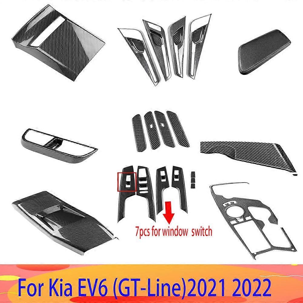ABS Carbon Fiber Interior Mouldings For Kia EV6 GT-Line 2021 2022 ...