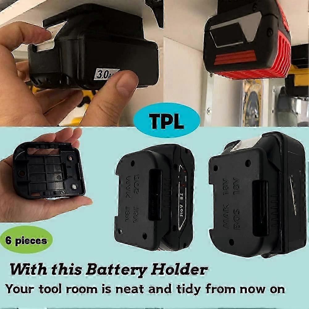 6 Pack Battery Mounts Holder for 18V Battery,Also for 18V Battery ...