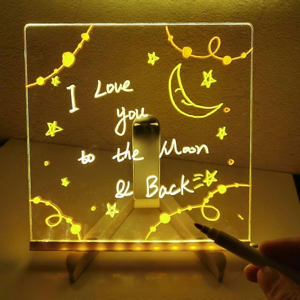 LED Note Board with Colors, 2024 New Glowing Acrylic Message Marker ...