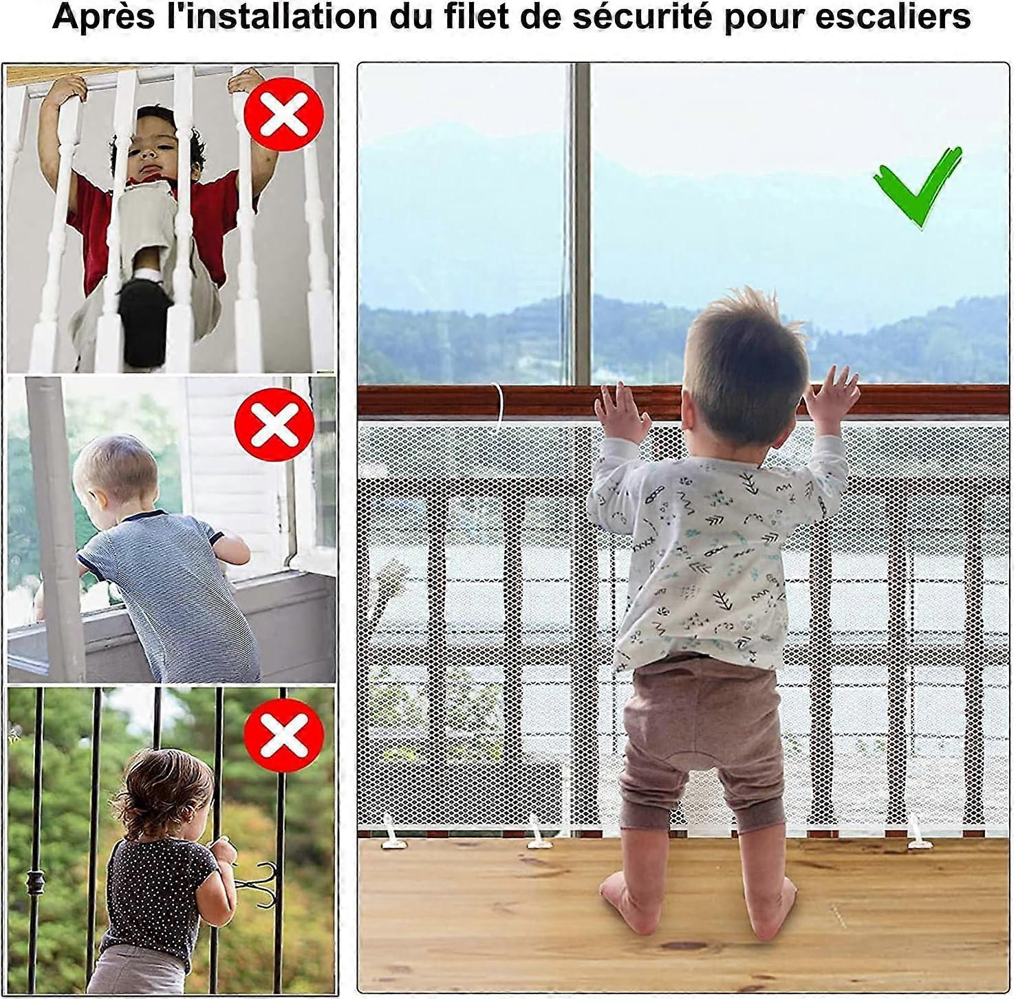 Child Protection Net - Heavy Duty Stair Safety Fence, Sturdy Balcony ...