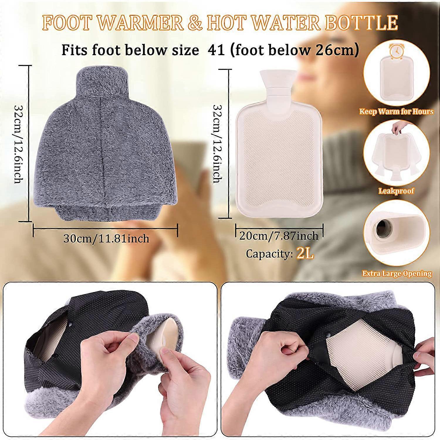 Foot Warmer, Heated Foot Warmer with 2L Hot Water Bottle, Hot Water ...