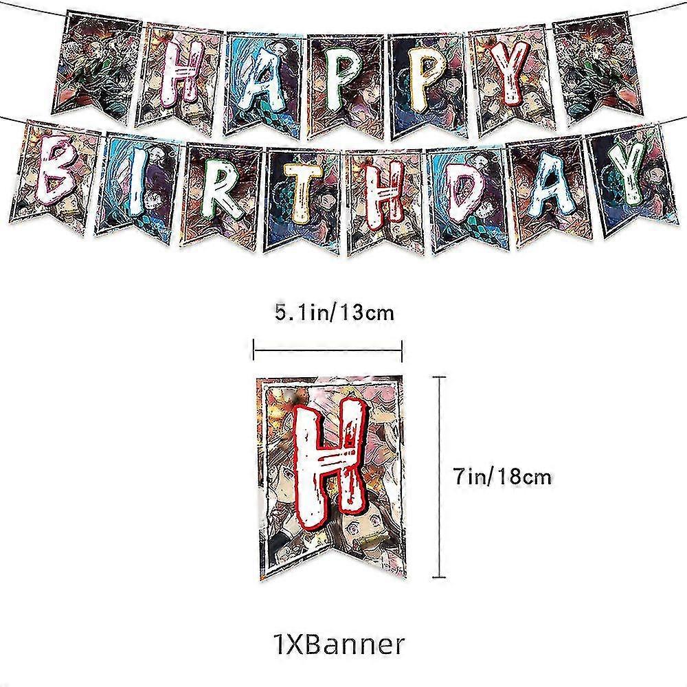 Demon Slayer Theme Kids Birthday Party Decoration Balloons Banner Cake ...