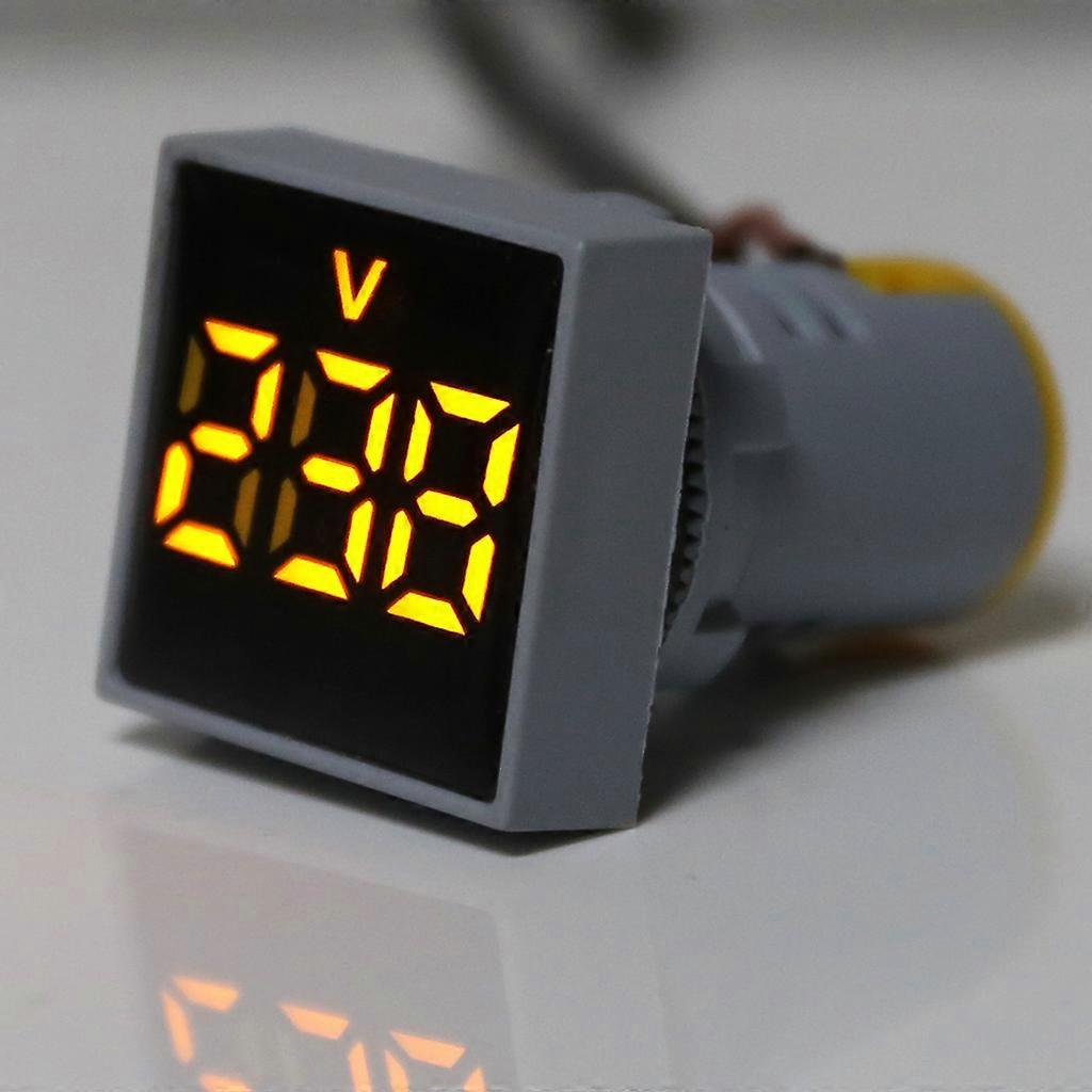 22mm Square Voltmeter AC 20-500V Volt Meter Panel LED Digital Voltage ...