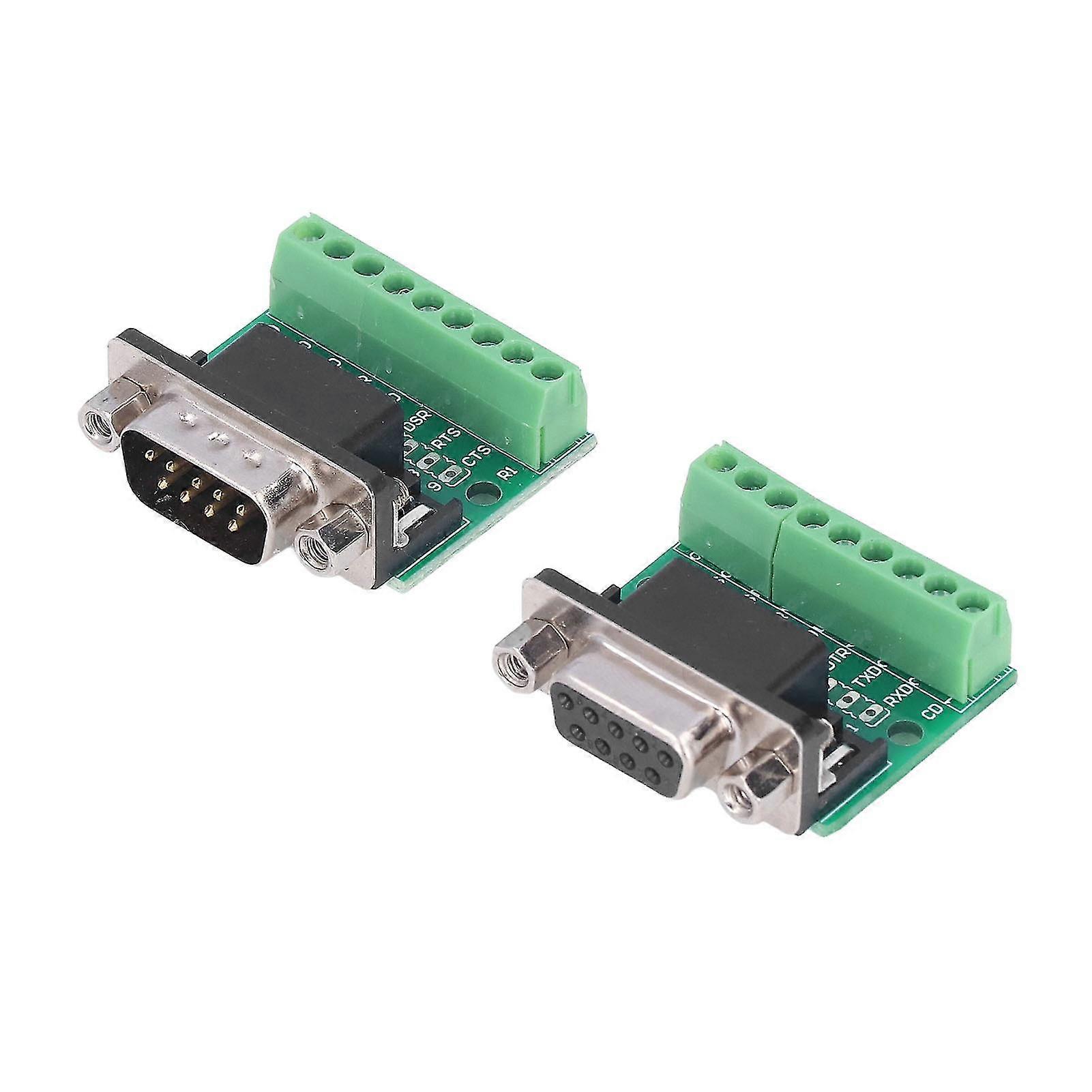 9 Pin DB9 Male to Female Connector Adapter Screw Terminal Conversion Board for RS232 RS485 ...