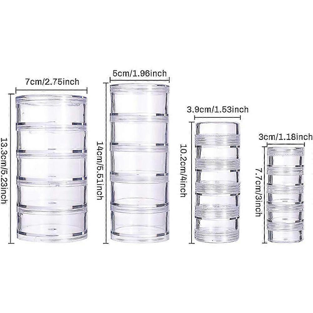 Mixed Size Stackable Round Plastic Containers 4 Column(5 Layer/Column ...