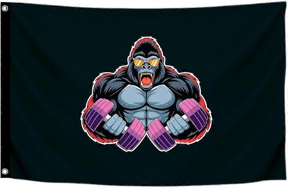 Angry Gorilla Home Gym Decor Flags - Decor Fitness Workout Flag For ...