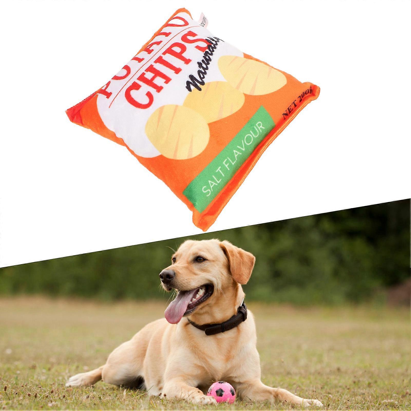Potato Chips Plush Dog Toy with Rattling Paper | Fruugo UK