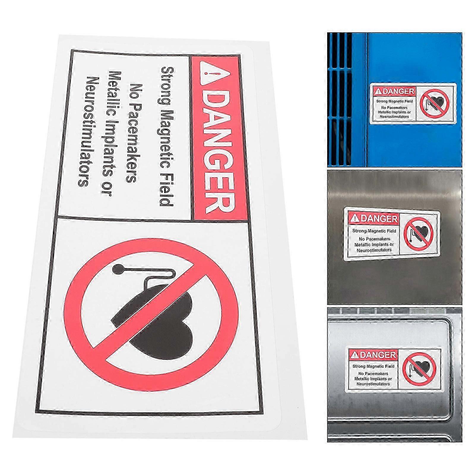 Warning Sticker No Pacemaker Decal Magnetic Field Caution Sticker No ...
