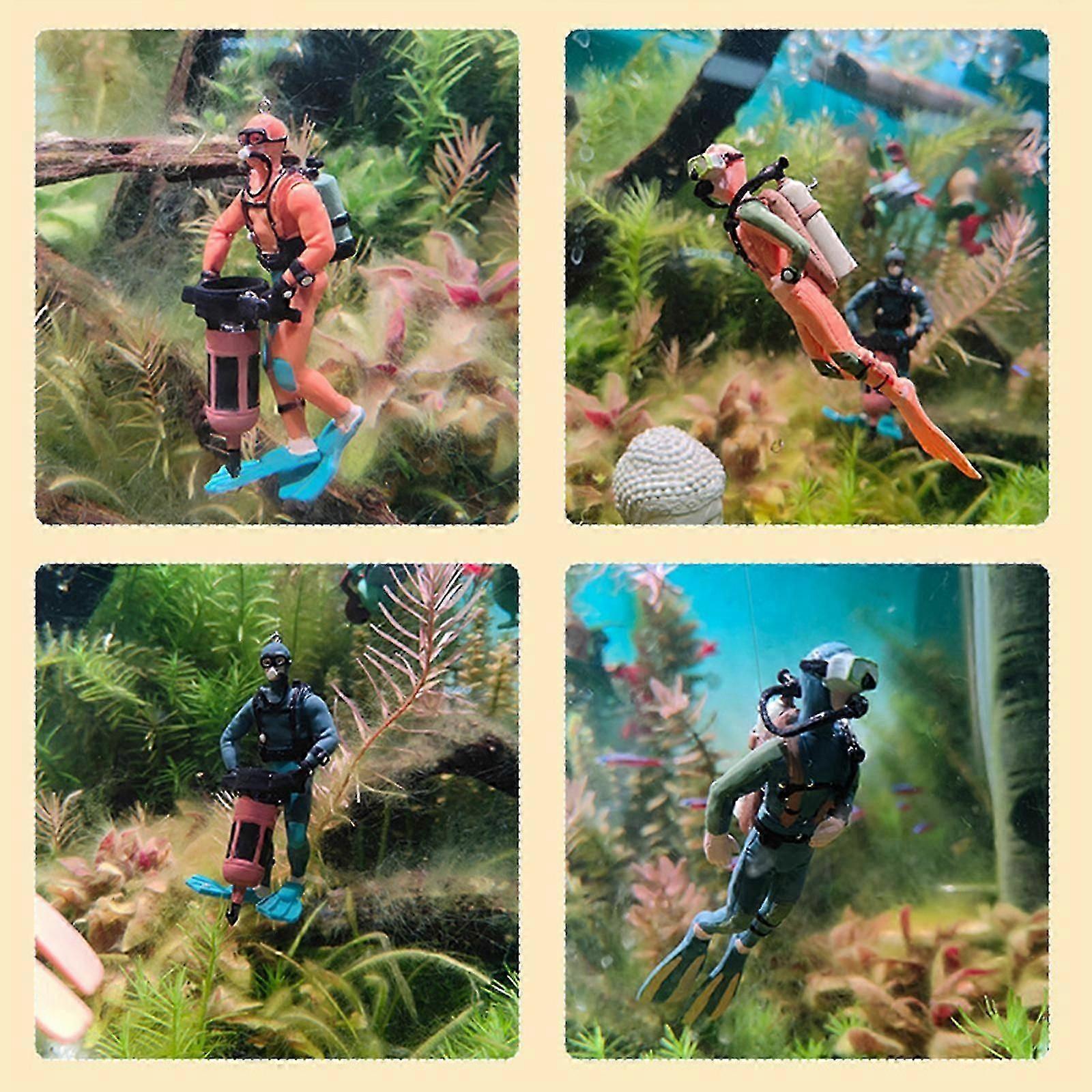 Aquarium Tank Diver Decorations With Floating Device Diver Action ...
