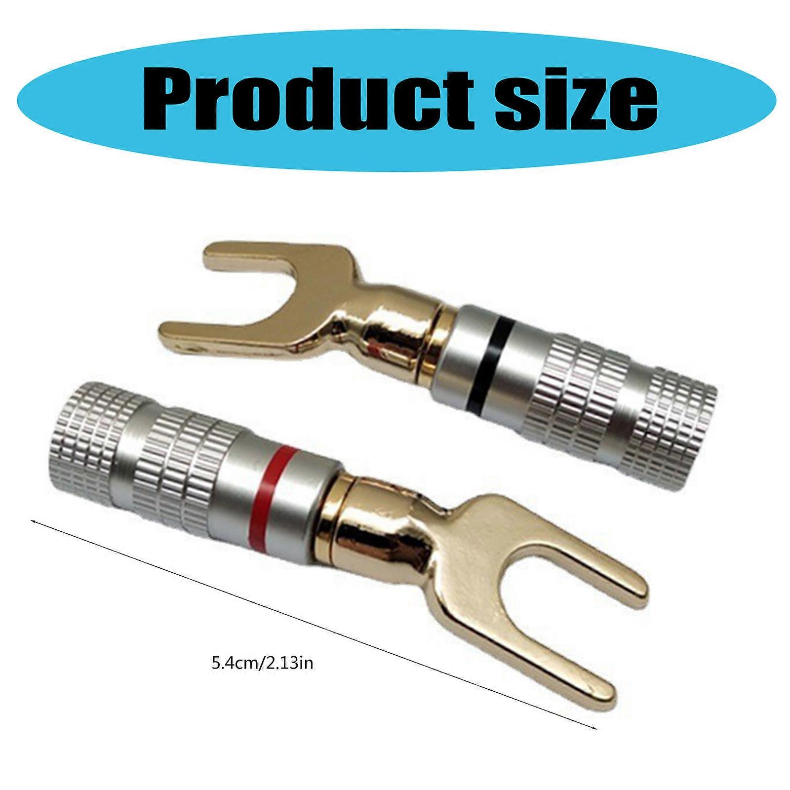 Upgrades Gold Plated Type Banana Plugs Y Speaker Fork Audiophile Plugs ...