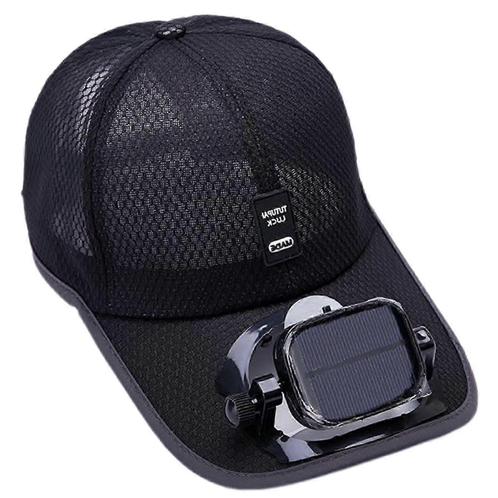Mens Baseball Cap with Solar Fan, Summer UV Protection Wide Brim Sun ...