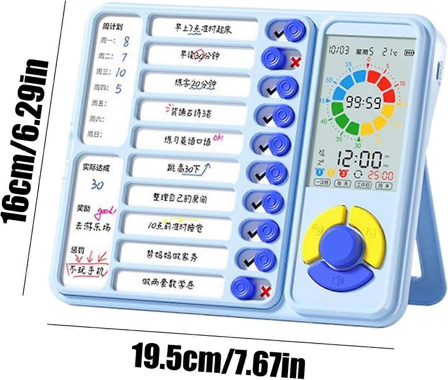 Task Timer Durable Power Supply Visual Timer With Planning Card Loud ...