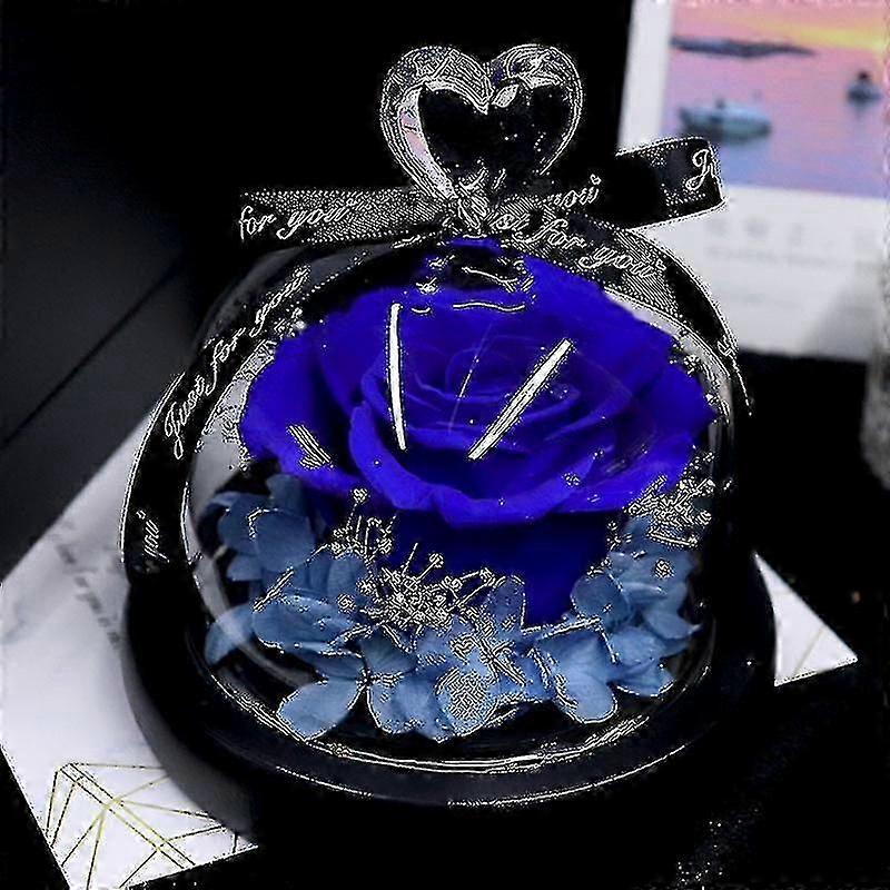 Preserved Eternal Rose in Glass Dome, LED Light Up Flower Gift for ...
