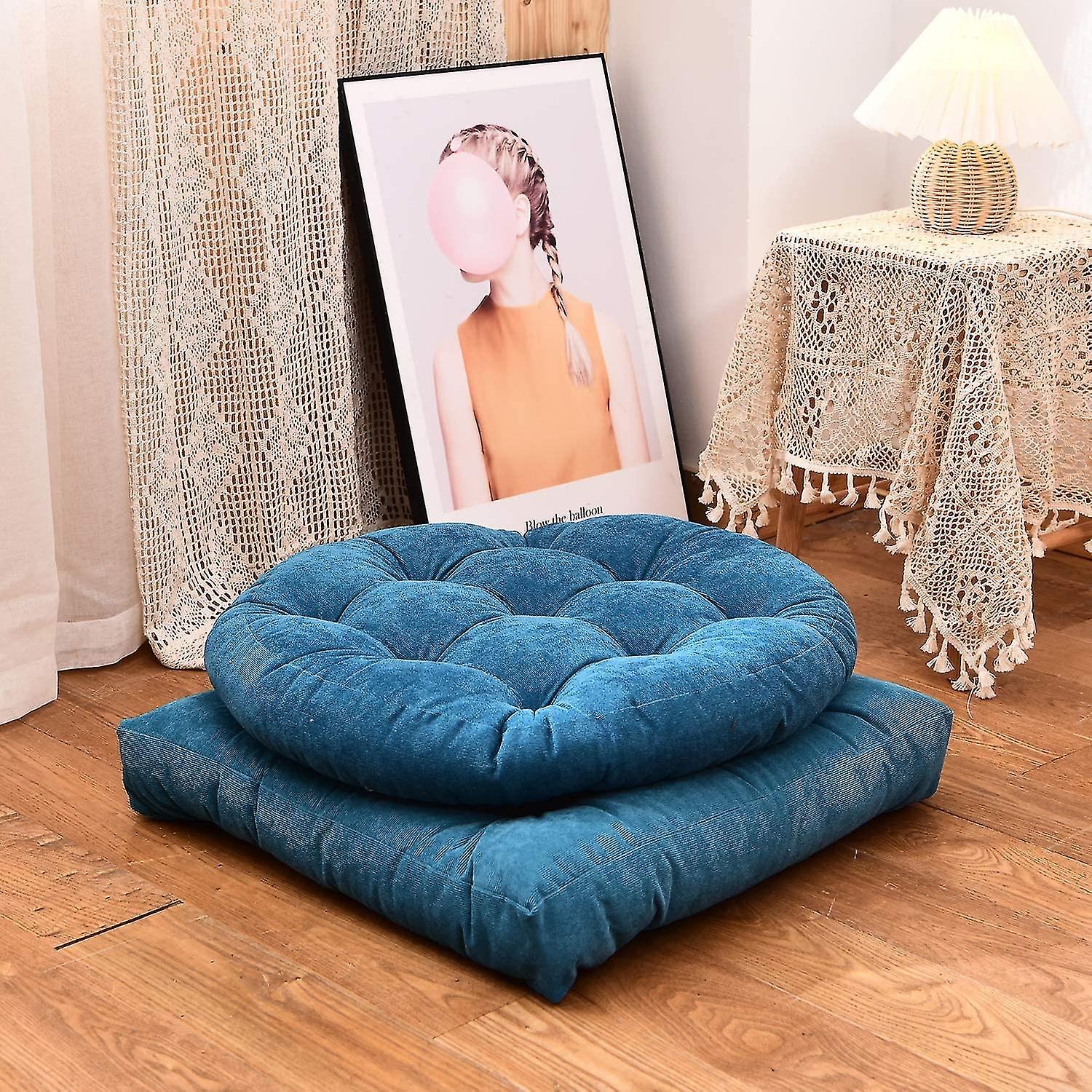 Thickened Round Linen-futon Pillow, Large-floor Meditation Balcony ...