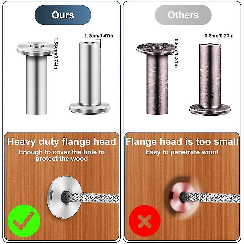 60pcs Cable Railing Hardware For 1/8 Inch Deck,wire Rope Cable Railing ...