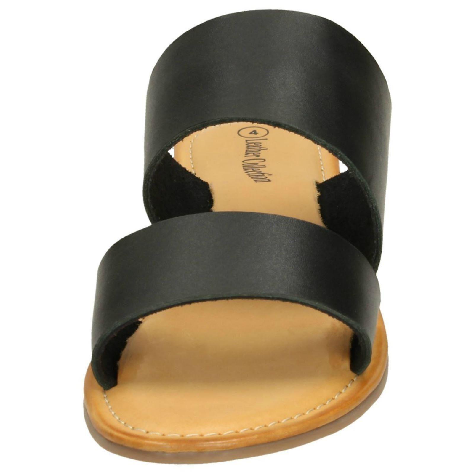 Ladies Leather Collection Double Strap Mules F00234 | Fruugo US