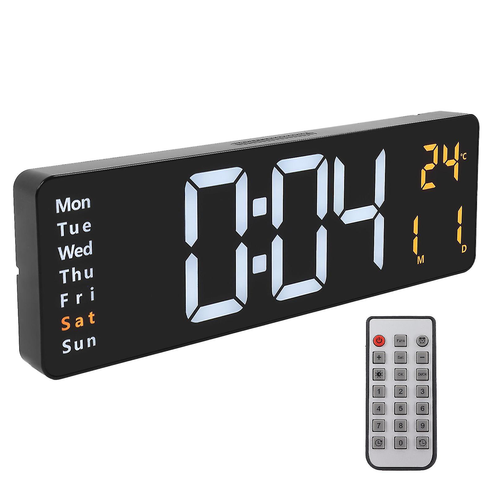 LED Digital Wall Clock Large Screen with Remote Control Date and ...