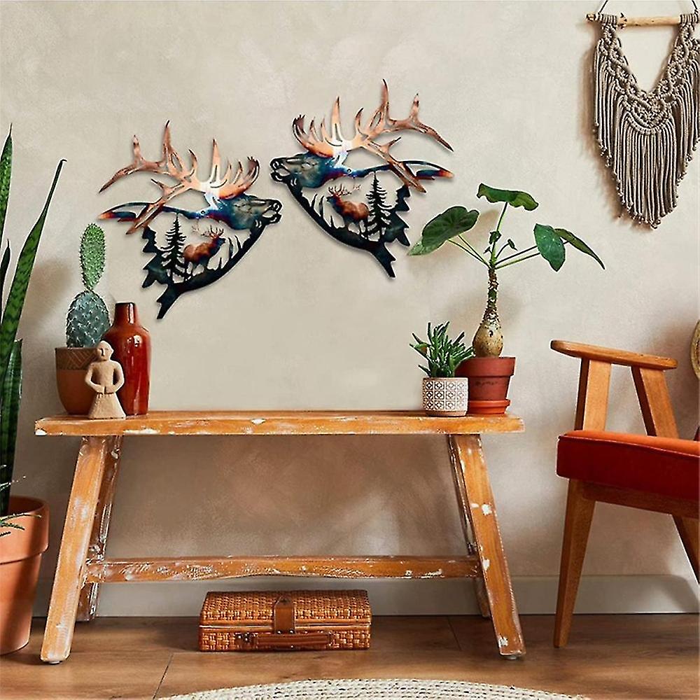 Rustic Metal Wall Art Decor Cabin Hunting Decor Deer Hanging Hobbyists ...