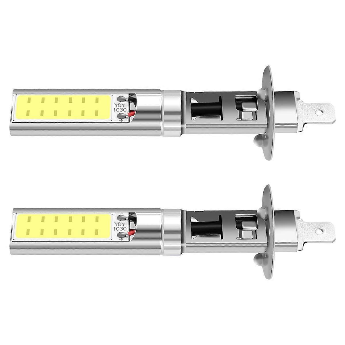 2X H1 Xenon White 6000K 7.5W COB LED SMD DRL Driving Fog Beam Light ...