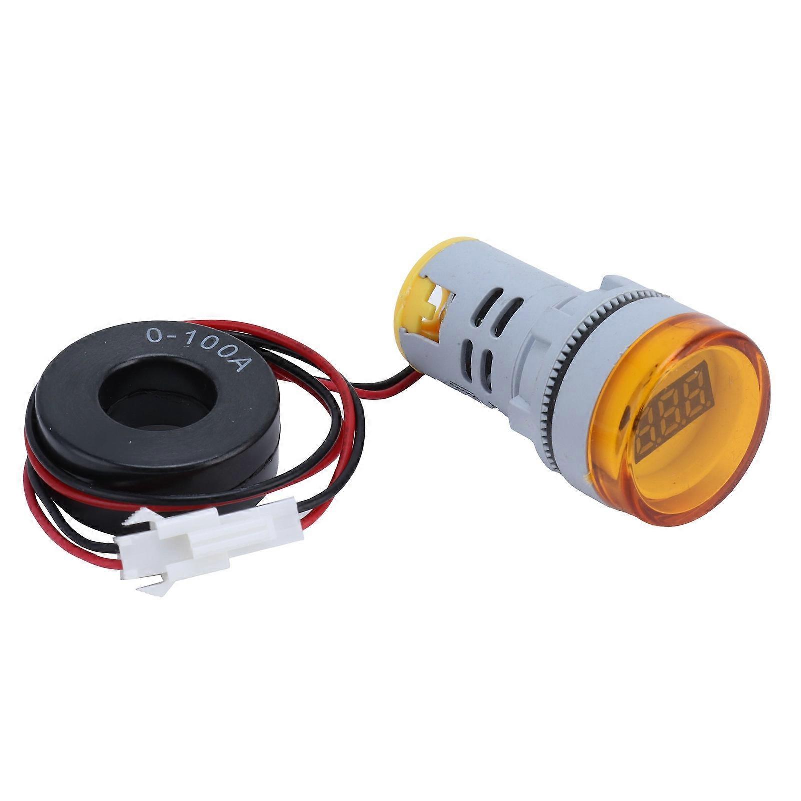 Digital Current Meter Ammeter Round Accurate Signal Indicator Light AC ...