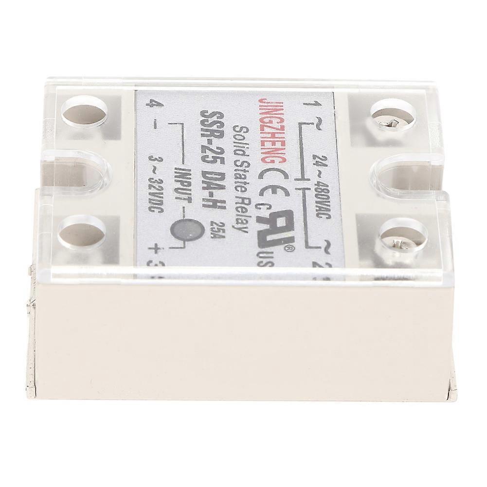 Solid State Relay Non Contact Switch DC AC SSR with Aluminum Heat Sink Plate SSR-25A DA H ...