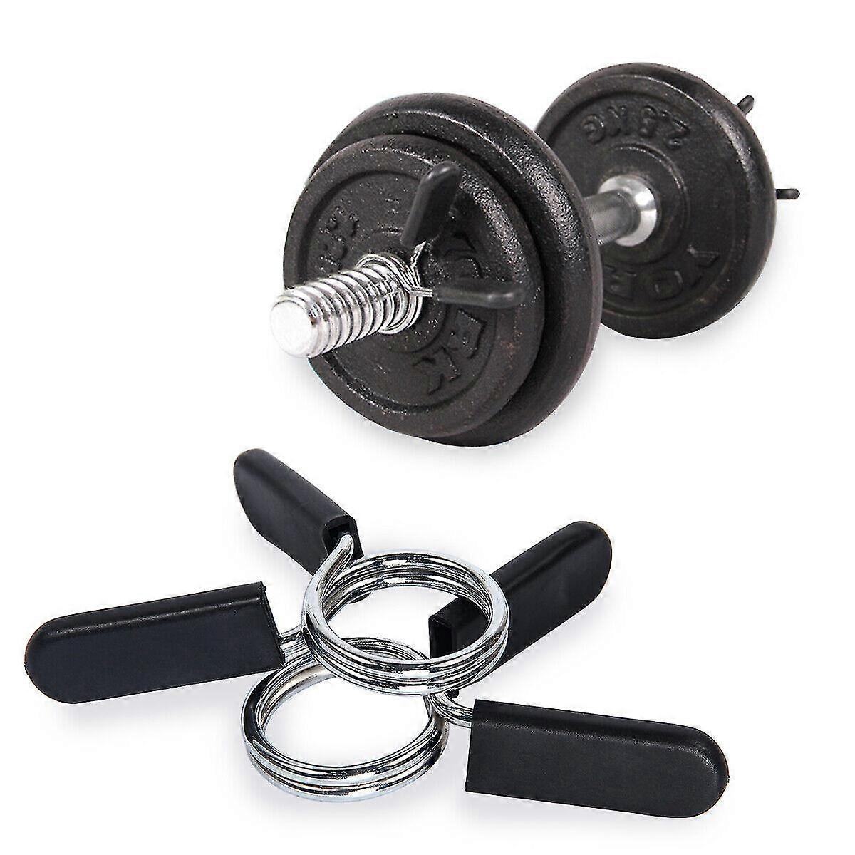 2x Barbell Dumbbell Clips Spring Collar Locks Weight Gym Fitness 25/28 ...