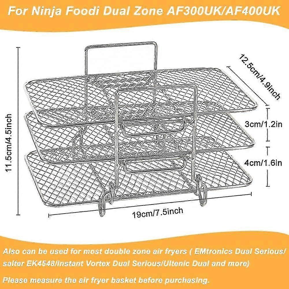Air Fryer Racks For Ninja Dual, Three Layer Stainless Steel Cooking ...