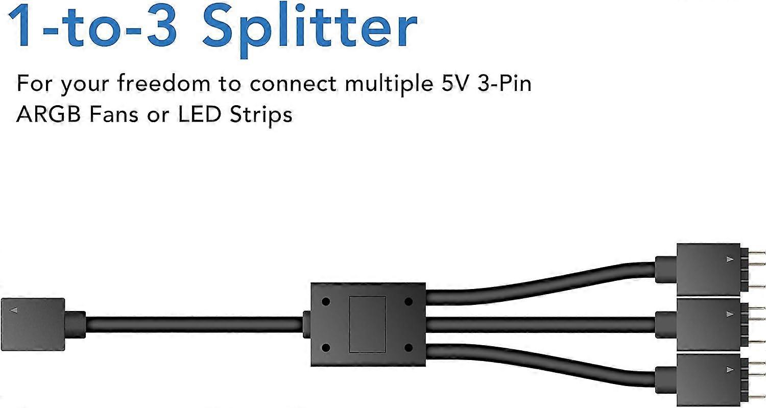 RGB Converter, 12V RGB to 5V ARGB Transfer Hub with 3-way Splitter ...