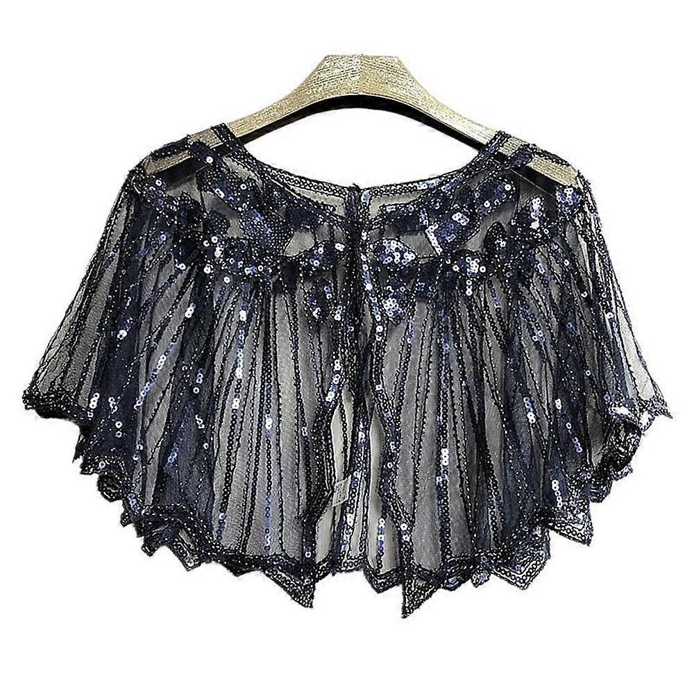 1920s Flapper Costume Shawl Wraps Sequin Beaded Evening Cape Bridal ...