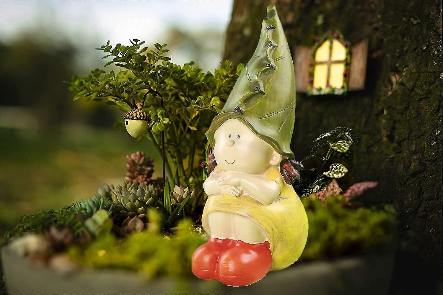 Garden Gnome Girl Statue - 7.48" Tall Garden Sculptures and Statues ...