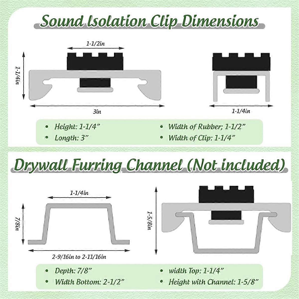 10 Pack Soundproofing Mounting Clip Sound Isolation Clips for Recording ...