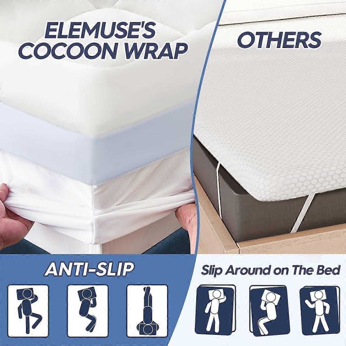 Memory Foam Mattress Topper with Fluffy Pillow Top Cover, Mattress ...