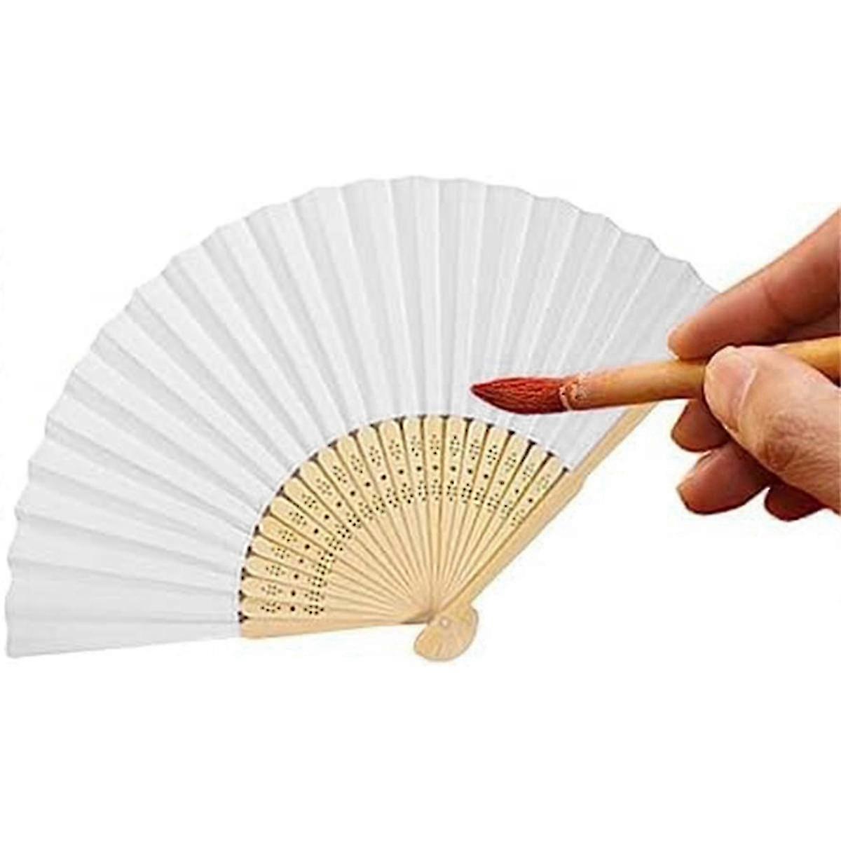 8Pcs DIY Paper Folding Fan Bamboo Hand Held Fan Blank for Kids Drawing ...