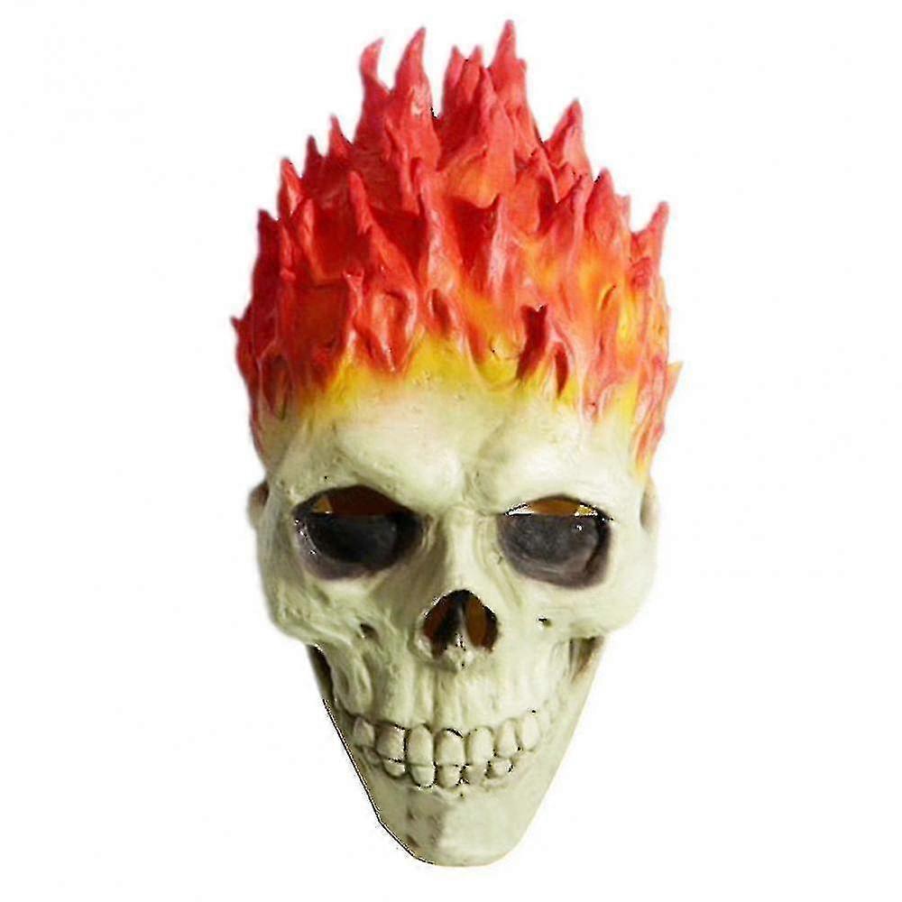 Halloween Flaming Skeleton Ghost Rider Latex Mask | Fruugo UK