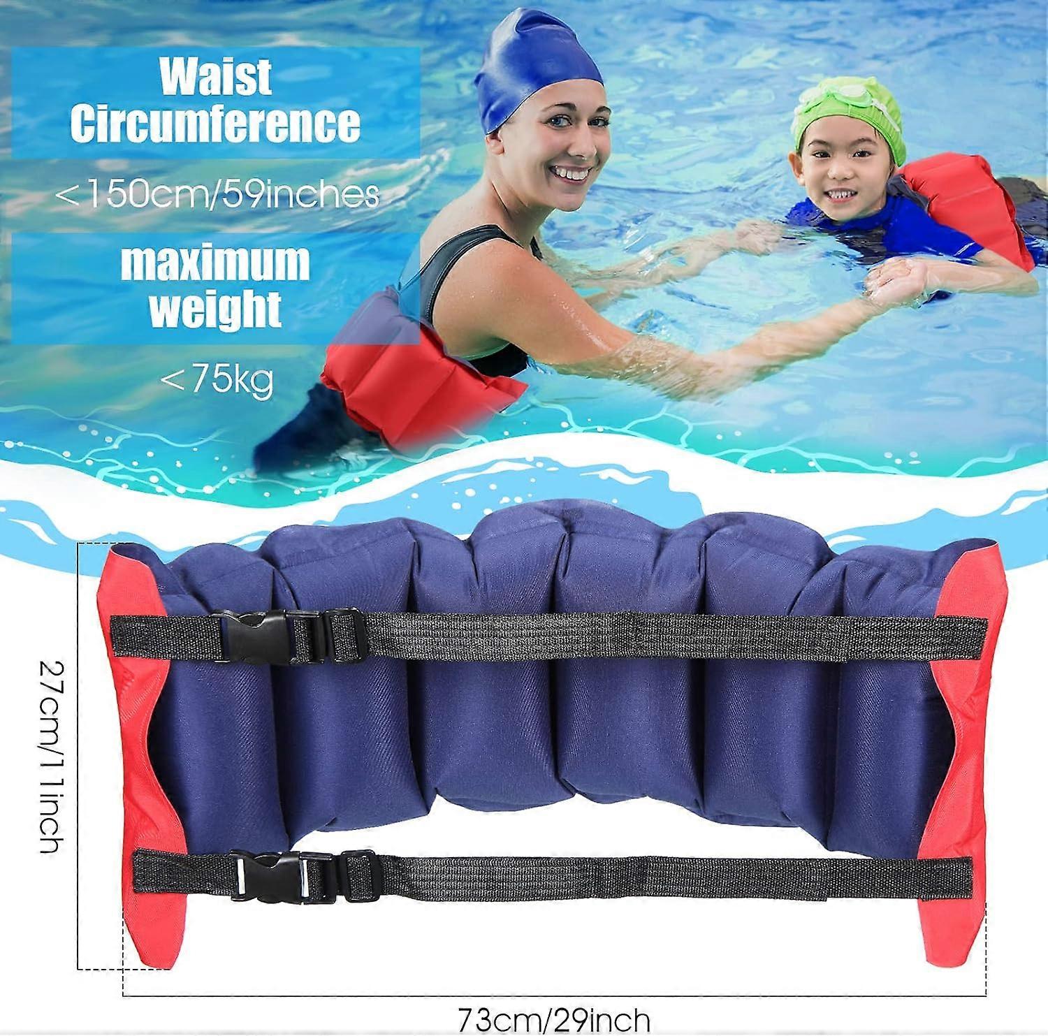 Inflatable swimming belt Adjustable floating belt Adult swimming aid ...
