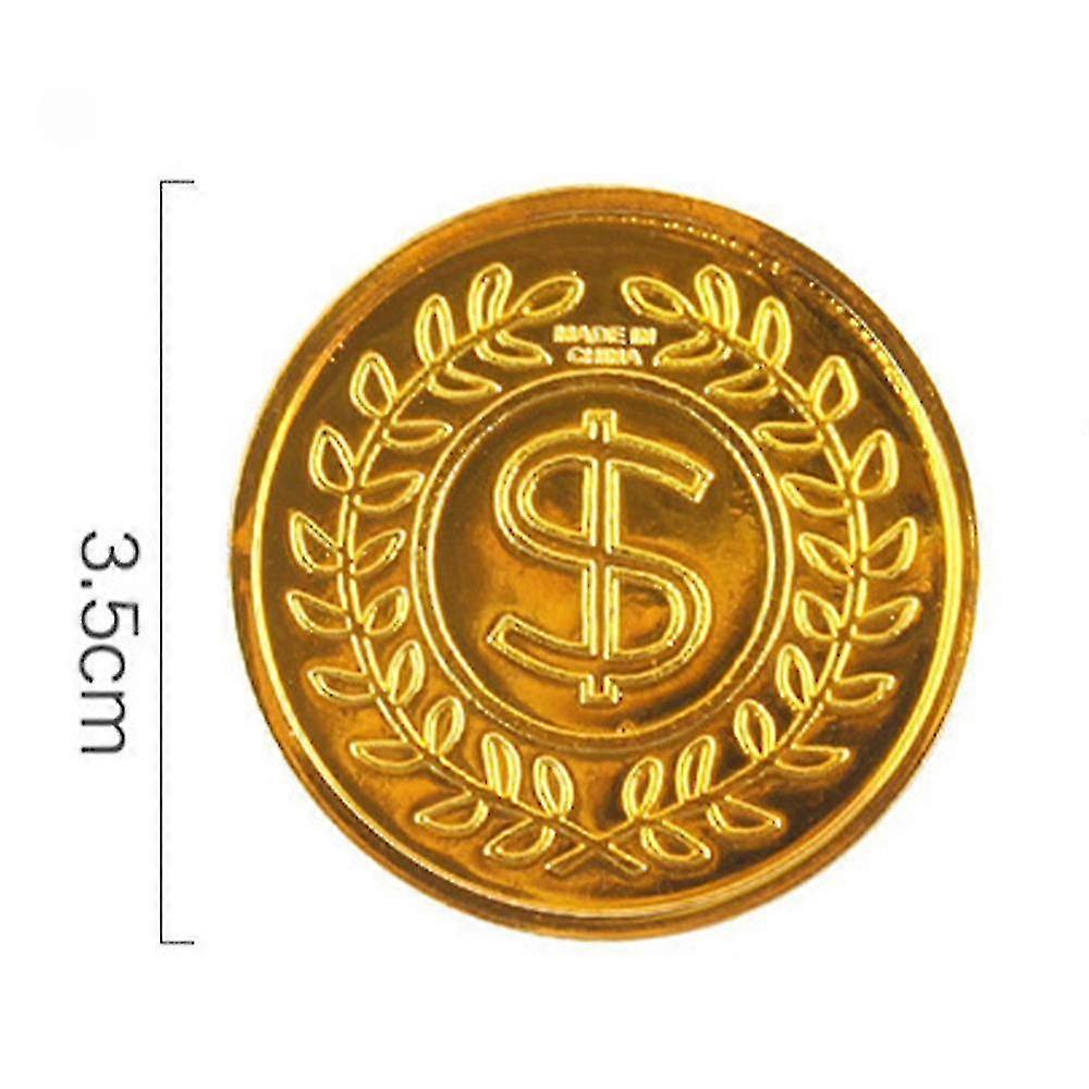 1/100pcs Plastic Gold Coins Pirate Treasure Hunt Gold Game Coins ...