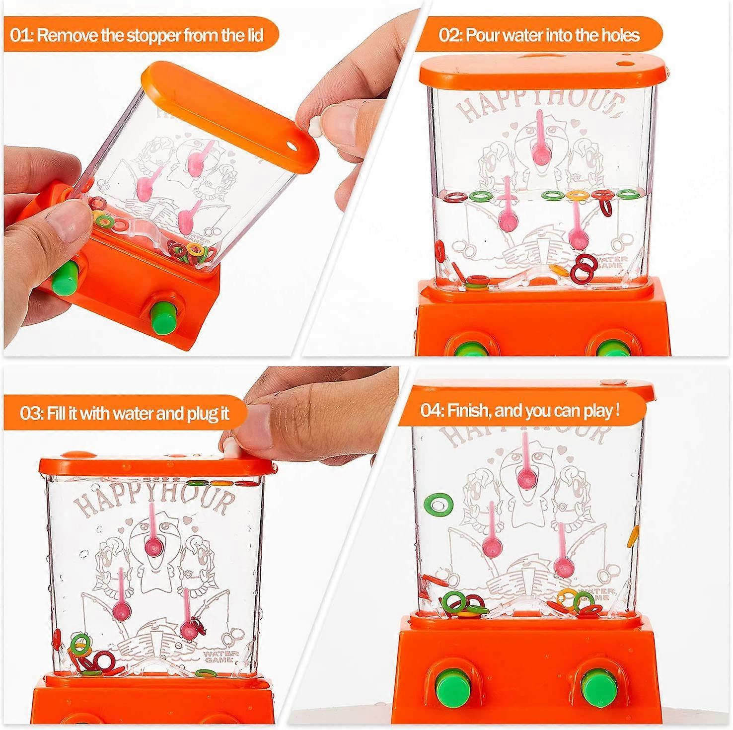 4 Pieces Handheld Water Game Arcade Water Ring Water Tables for Beach ...