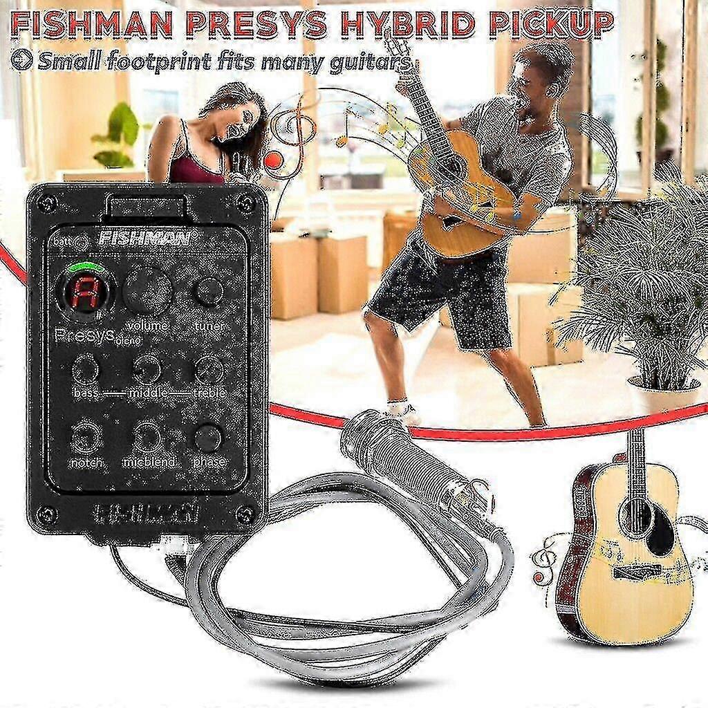 Fishman 4 Band 301 Eq Tuner Piezo Mic Presys Blend Acoustic Guitar Pickup Preamp | Fruugo UK