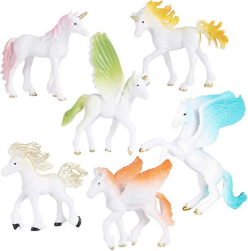 Heytea 12 Pcs Miniature Unicorn Figurines Set Mini Colorful Unicorn ...