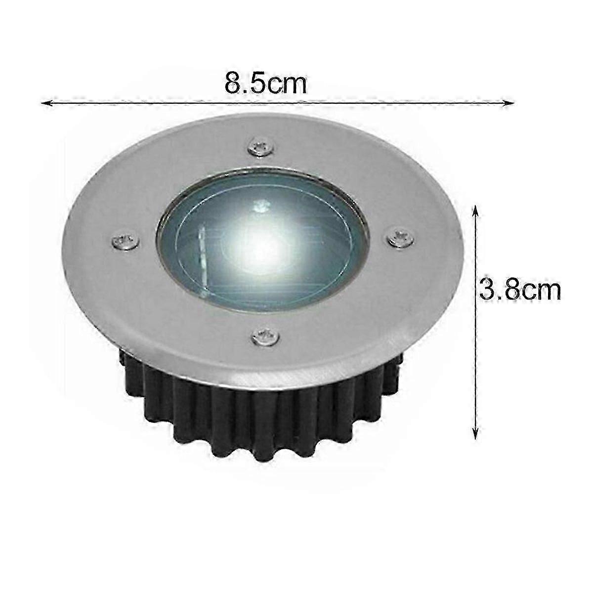 Set of 6 solar Led spotlights flush on the ground - round - diameter ...