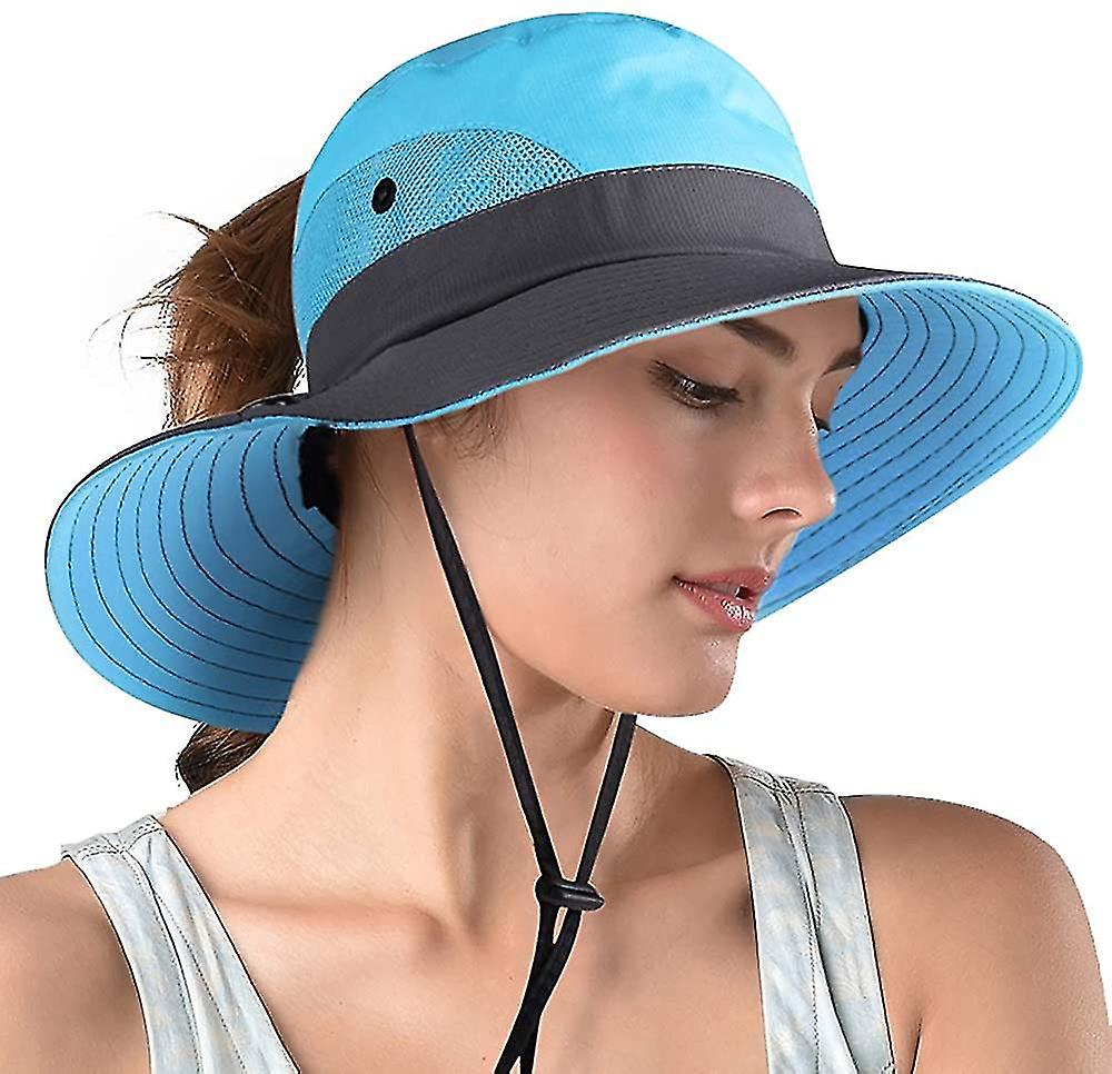Women's Ponytail Hunting Sun Hat, Wide Brim Uv Protection Outdoor ...