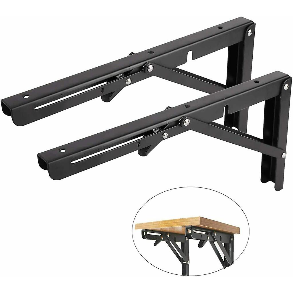 2 Pcs Triangular Partition Folding Shelf Brackets Heavy Duty Stainless ...