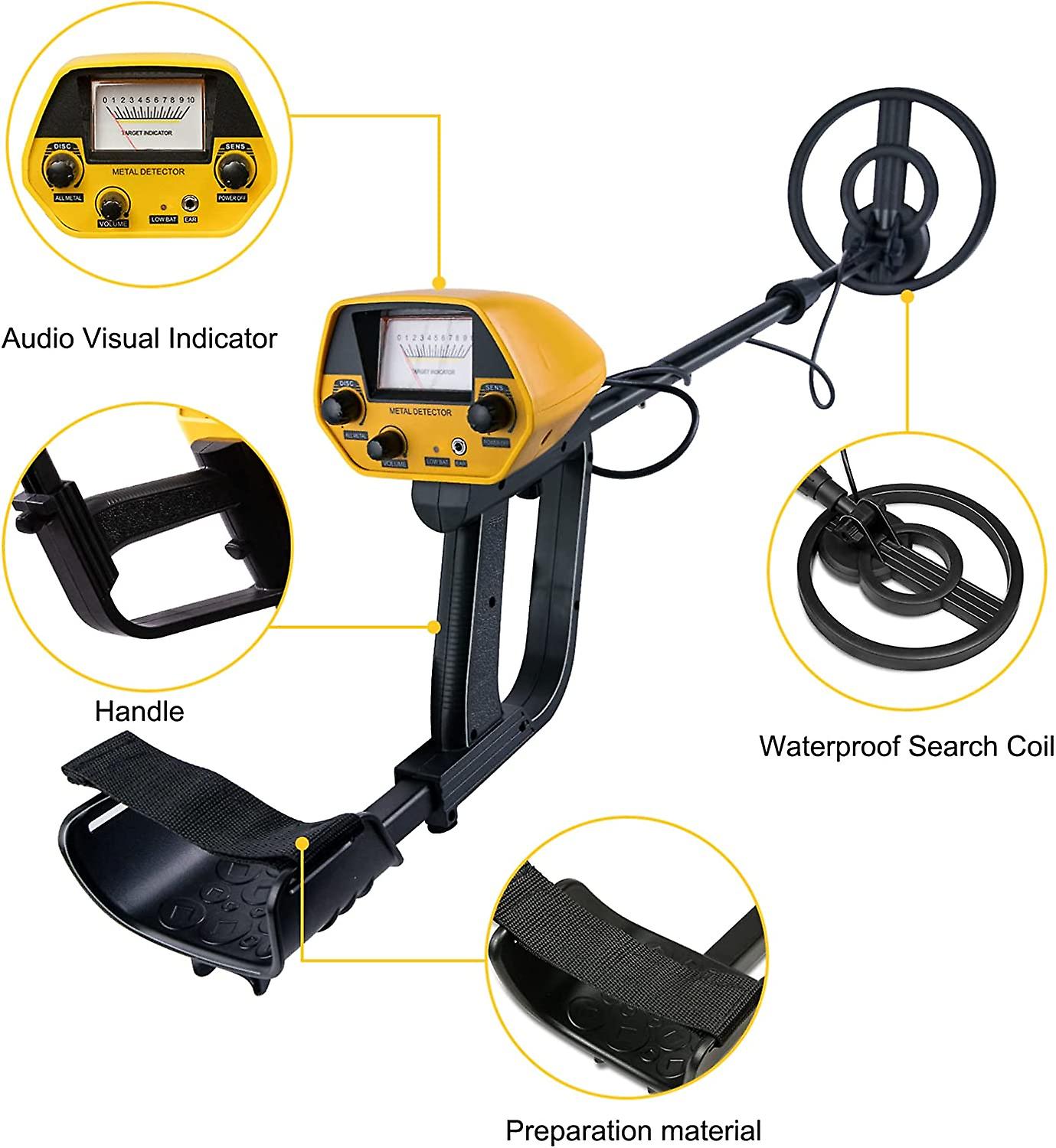 Metal Detector For Adults And Kids, 33"-42" Adjustable Stem With 8 ...