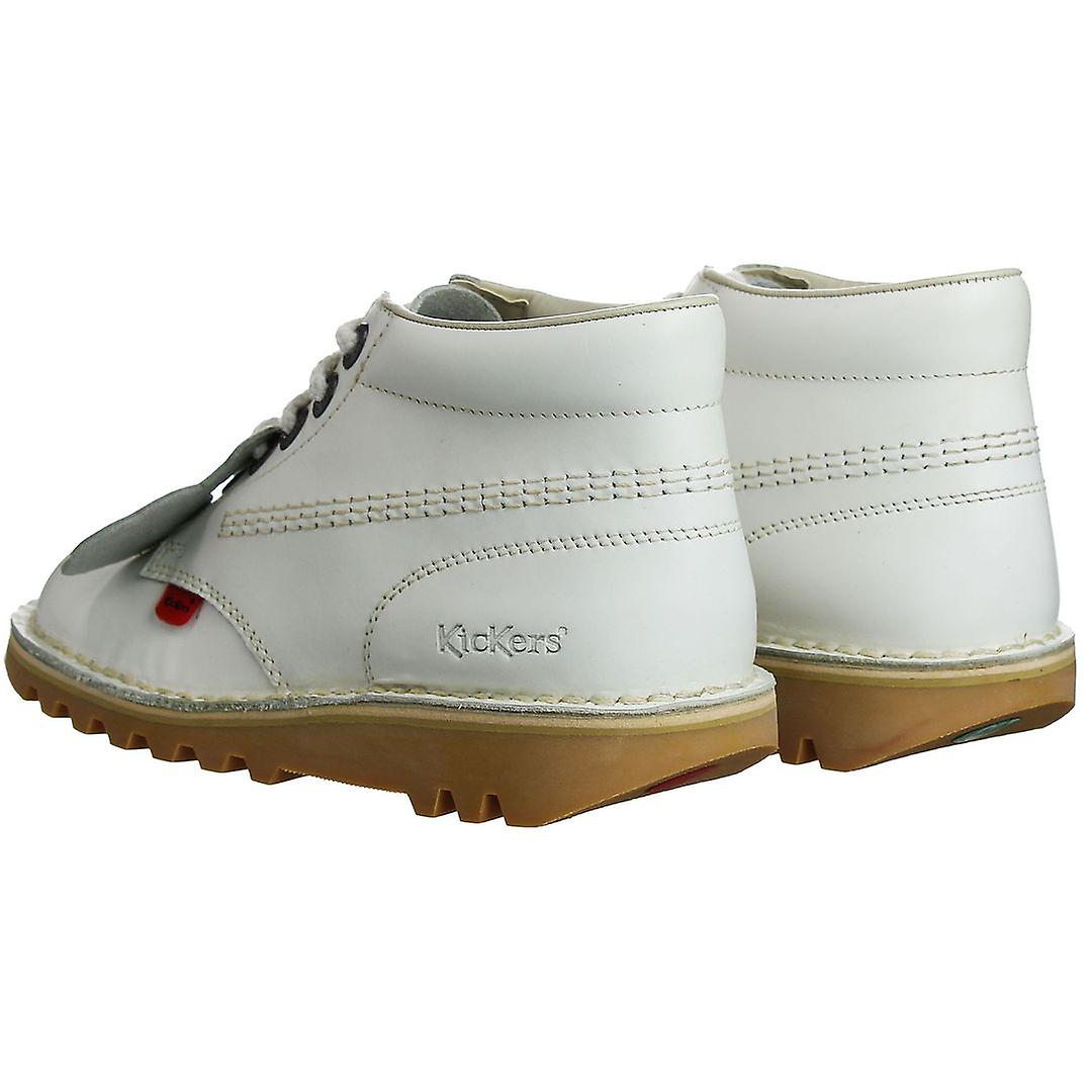 Kickers Kick Hi Core Lace-Up White Smooth Leather Womens Boots 1 ...